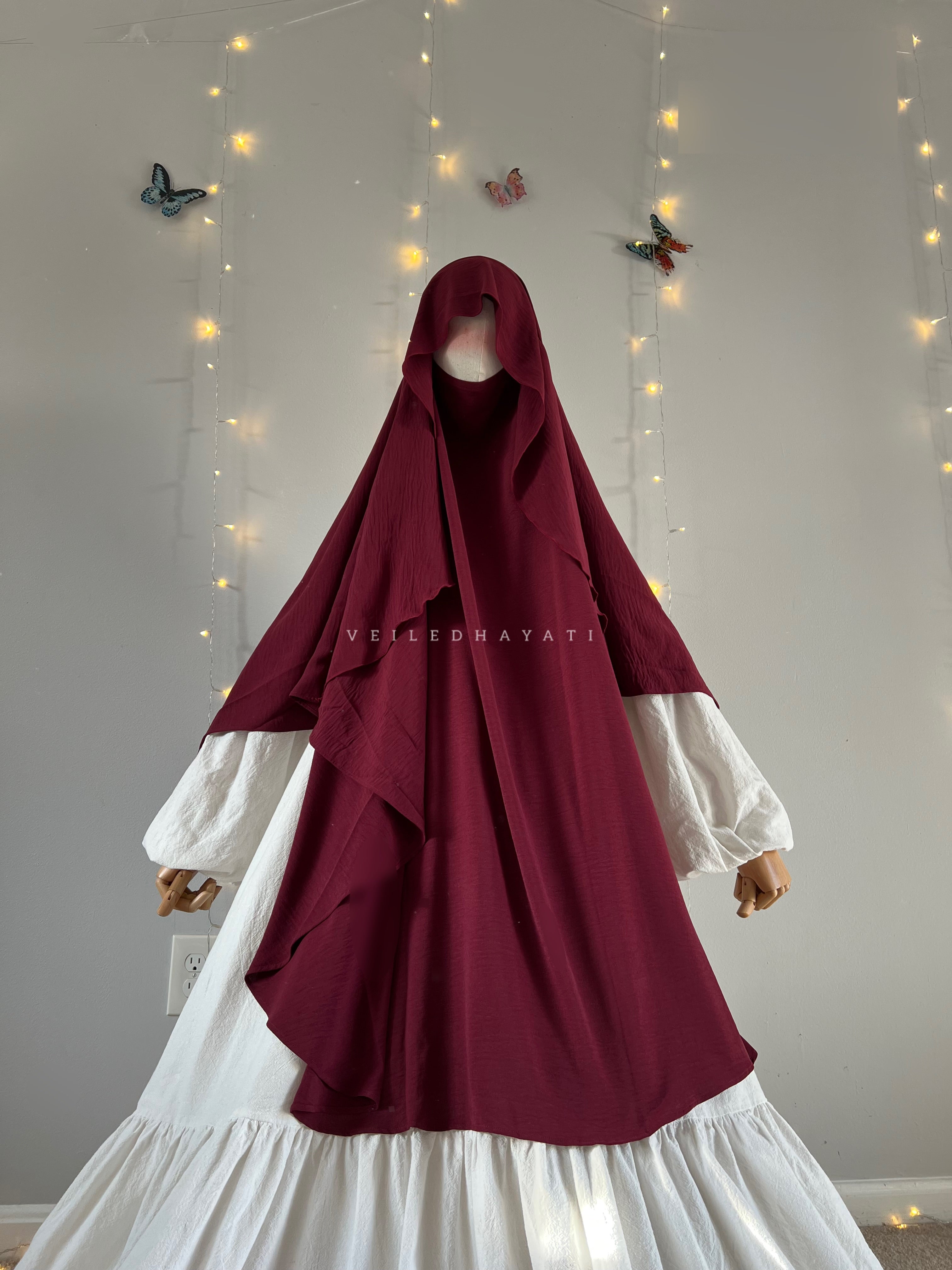 Cherry Jam | Butterfly Khimar ♡ – Veiled Hayati