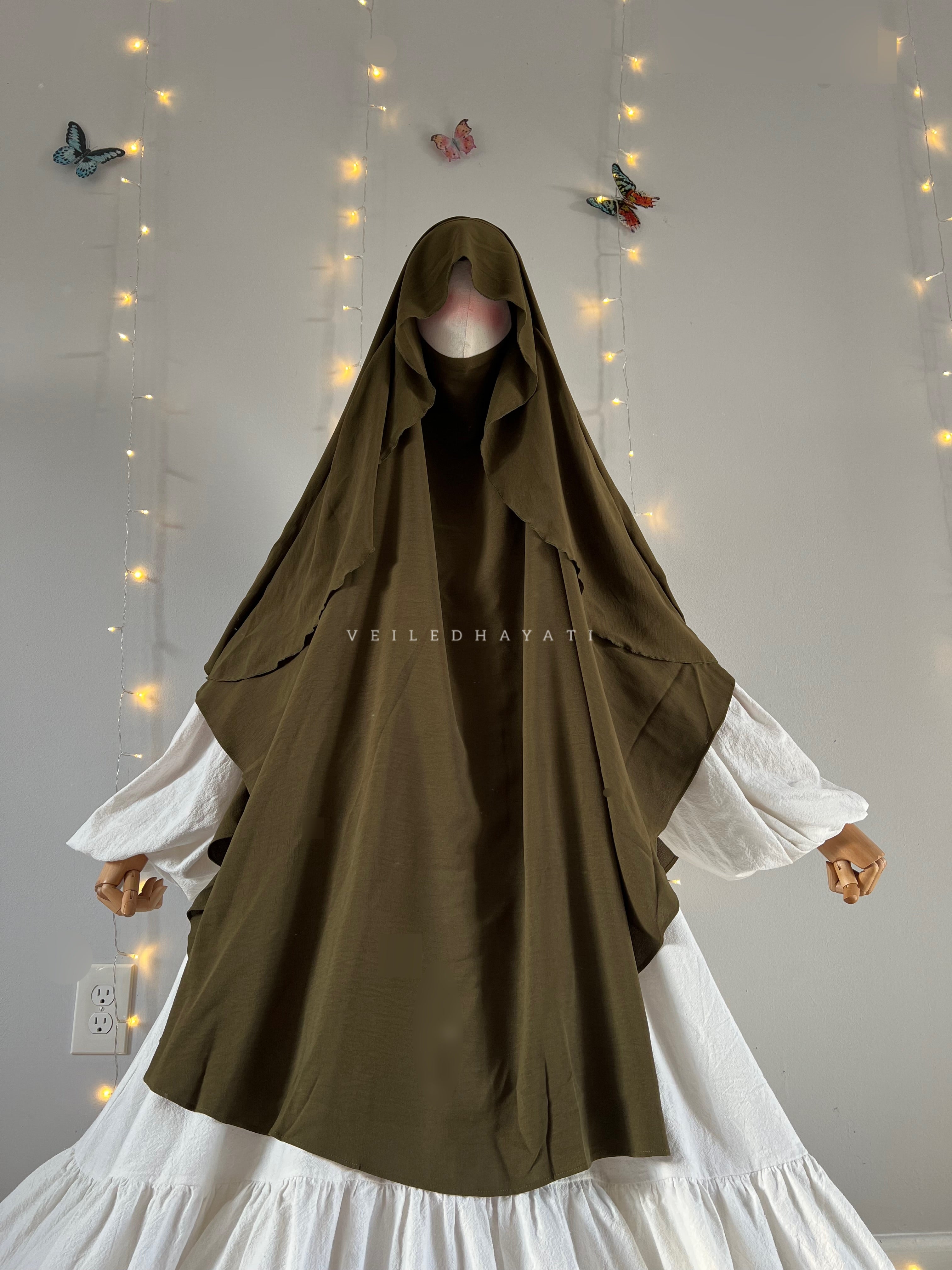 Green Tea | Butterfly Khimar ♡ – Veiled Hayati